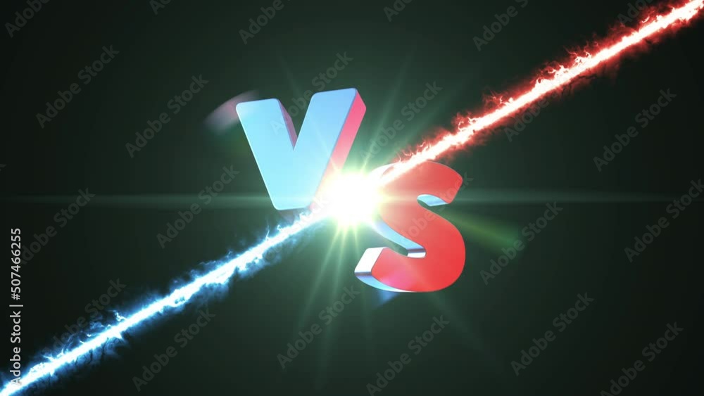 Versus screen futuristic fashion 3d animation. VS headline element for ...