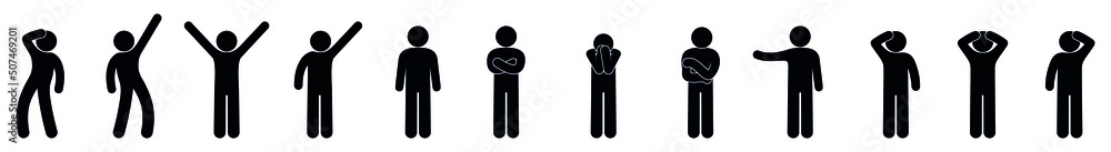 man icon, stick figure people silhouettes Stock Vector | Adobe Stock