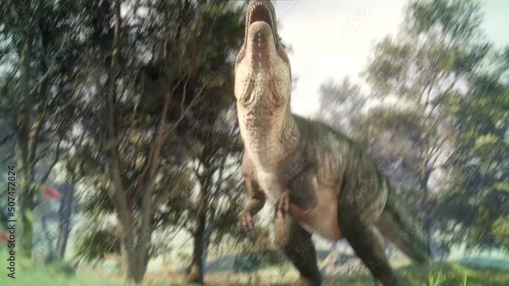 Giganotosaurus 3D Rendering Animation Dinosaurs 4K Cgi Stock 비디오 | Adobe Stock