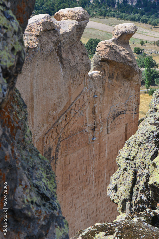 Historical Phrygian Midas monument Yazılıkaya ('inscribed rock'), or ...