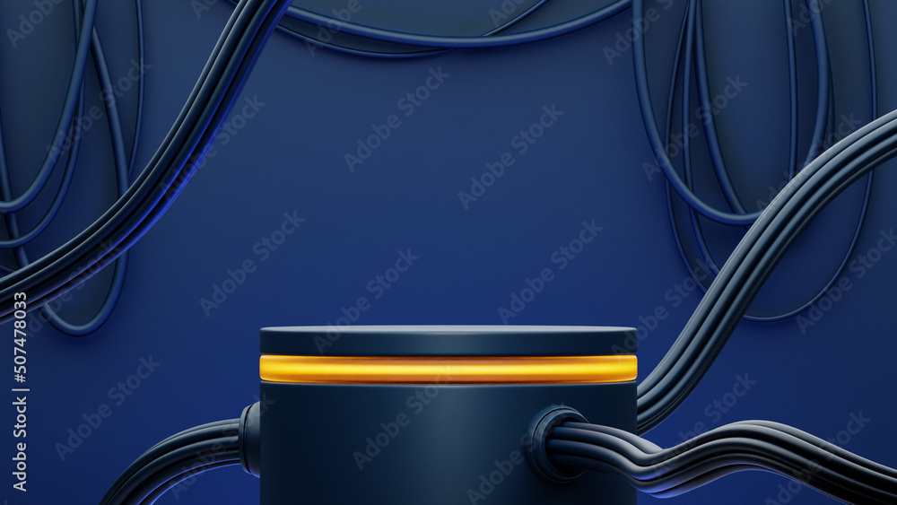 Black with Cable Technology Premium Product Photography Background 3d ...