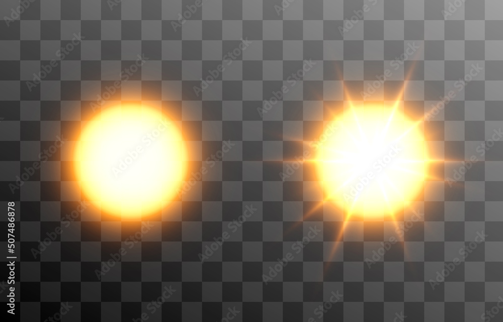 Vector sun png. Sun, dawn, summer, good weather. Bright sun on an ...