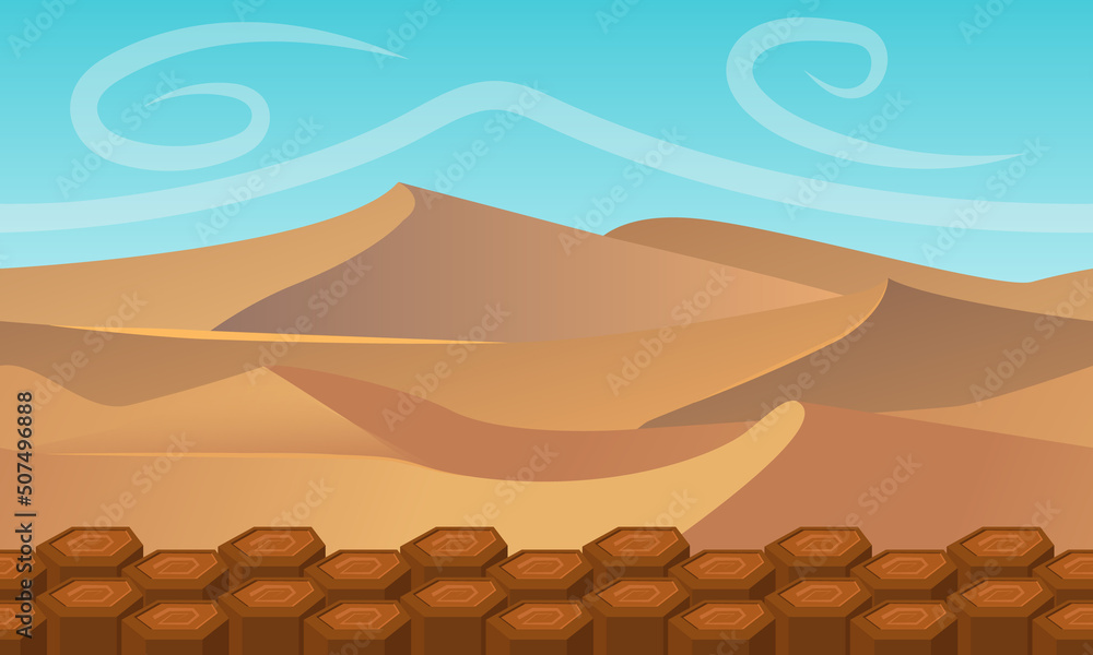desert 2d gamebackground Stock Vector | Adobe Stock