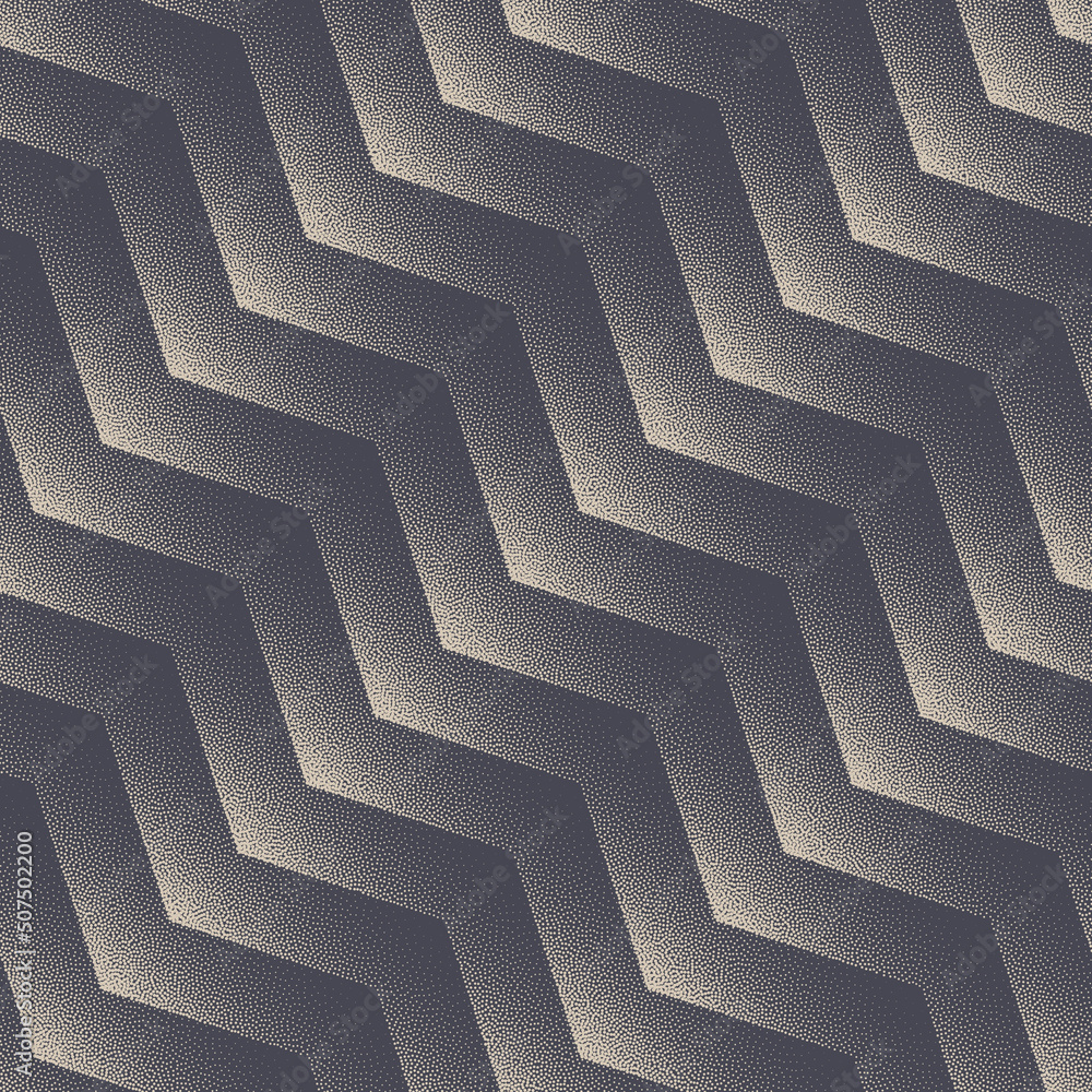 Tilted Zigzag Parallel Lines Strict Seamless Pattern Vector Abstract Background. Oblique Wavy ...