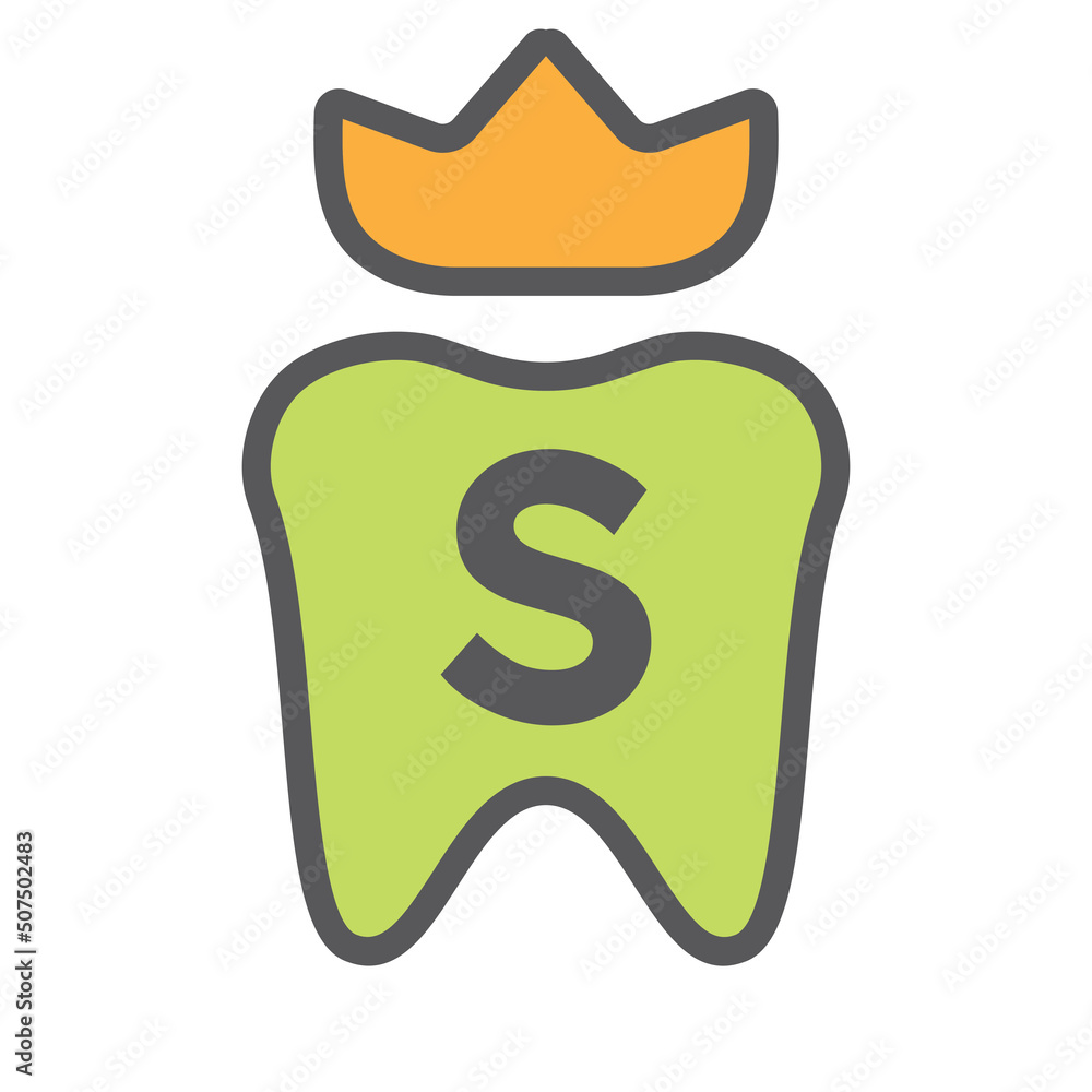 Dental Logo Design On Letter S Crown Symbol. Dental Care Logo Sign ...