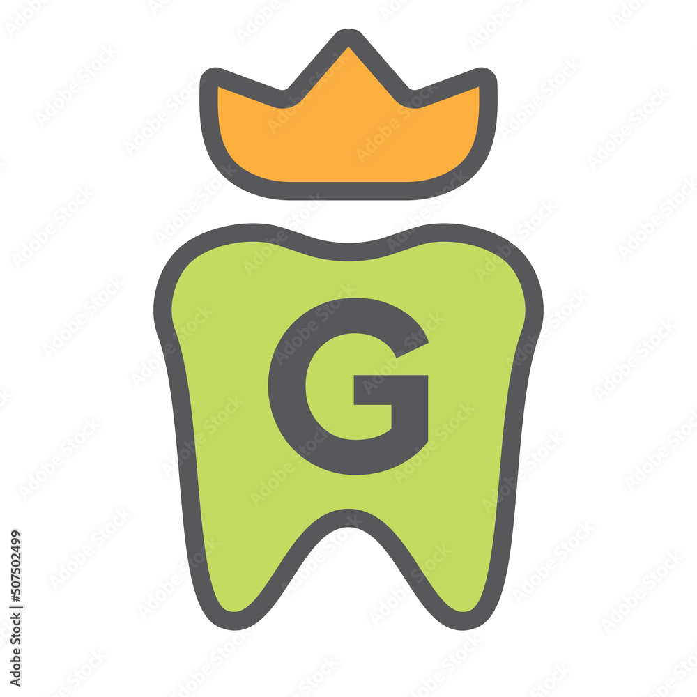 Dental Logo Design On Letter G Crown Symbol. Dental Care Logo Sign ...