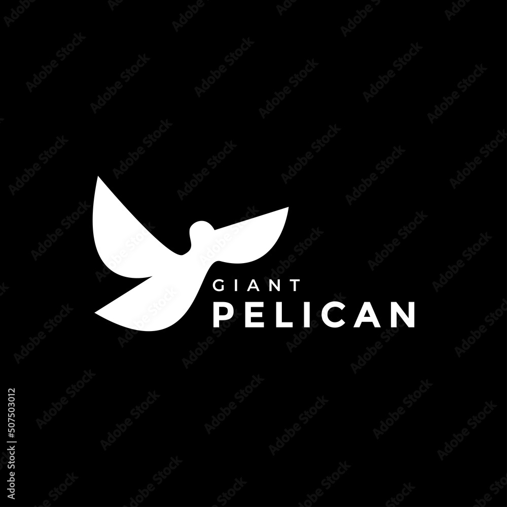 modern minimal fly pelican logo design vector graphic symbol icon ...