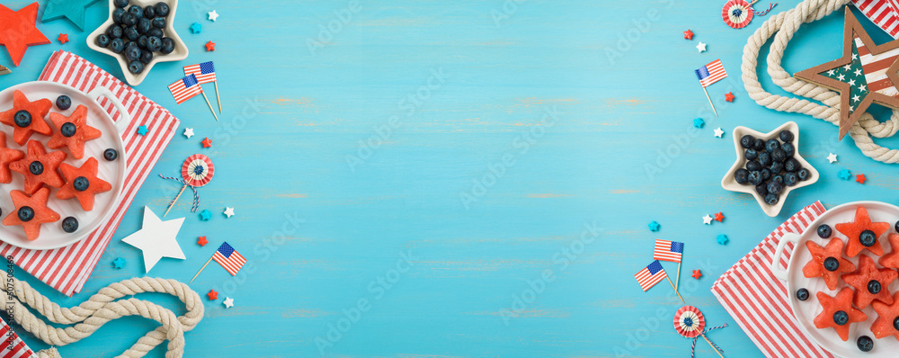 Independence Day banner design, 4th of July picnic background with ...