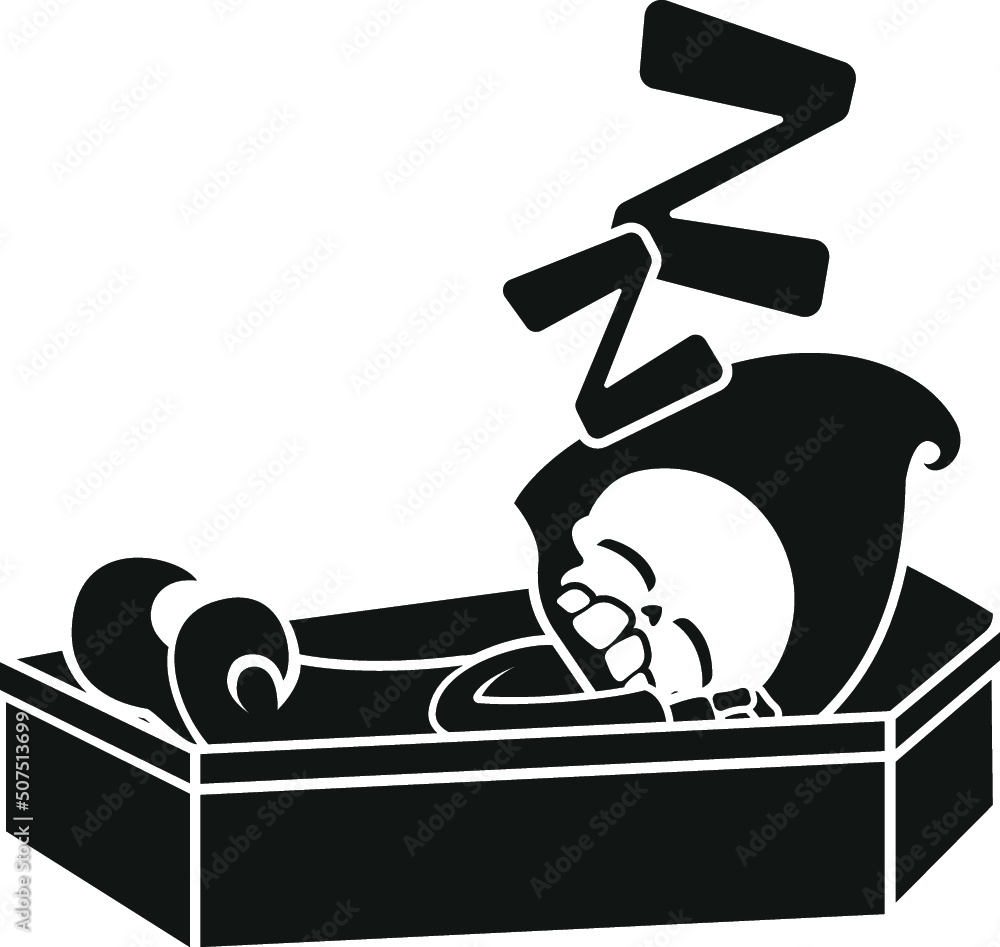 Cartoon Grim Reaper Sleeping in Coffin Skeleton Skull Hood Bones Corpse ...
