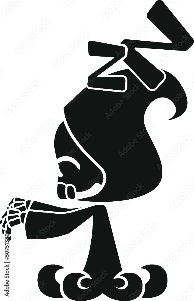 Cartoon Grim Sleep Walking Sleeping Reaper Skeleton Skull Hood Bones ...