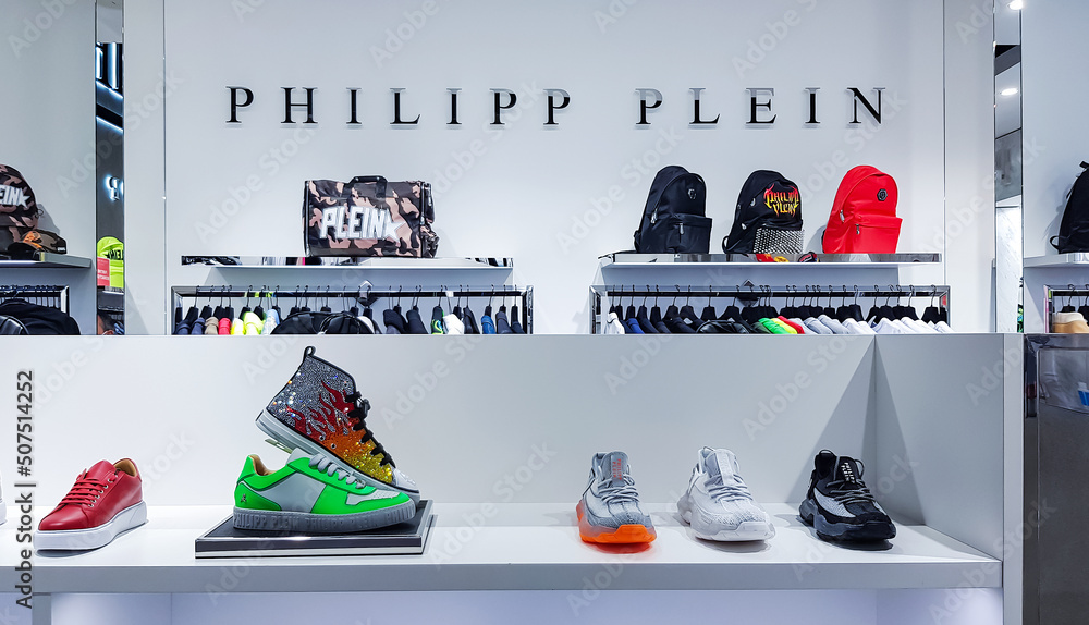 SPAIN, BARCELONA, MARCH, 2022: Modern interior of Philipp Plein ...