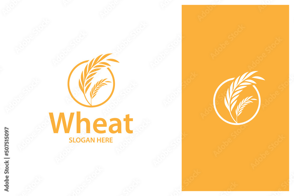 simple minimal wheat grain logo design vector Stock Vector | Adobe Stock