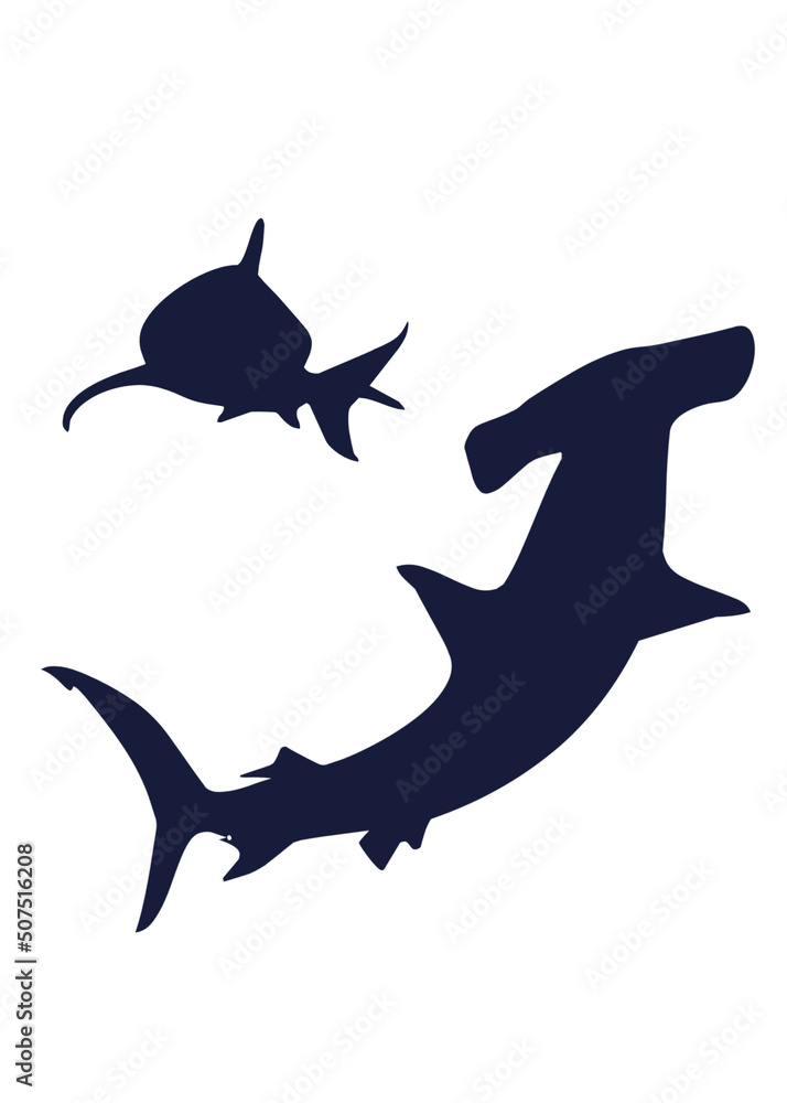 silhouette of shark, can be used for posters, backgrounds, campaigns ...