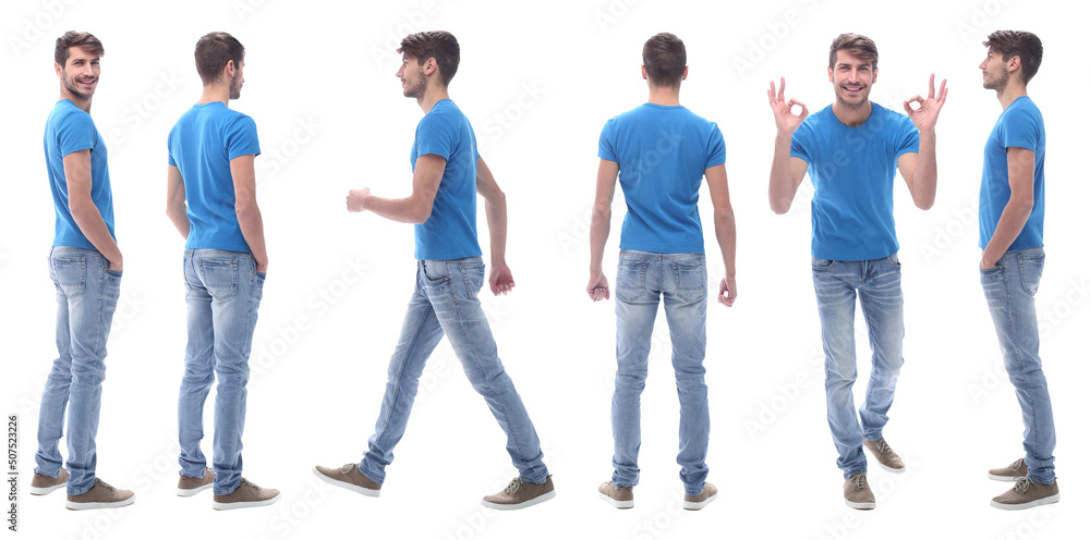 side view . modern young man in jeans. Stock Photo | Adobe Stock