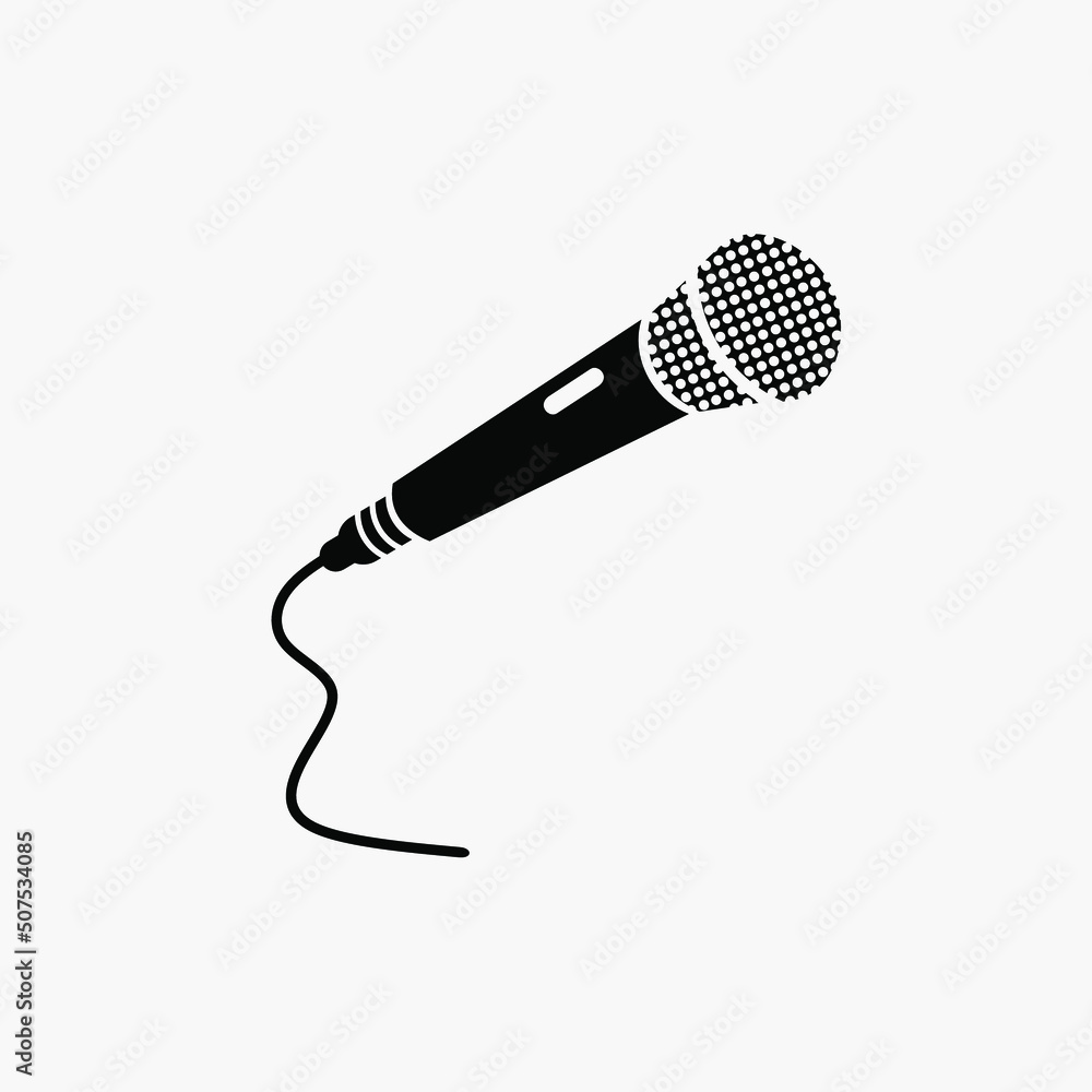 Microphone icon, logo isolated on white background Stock Vector | Adobe ...