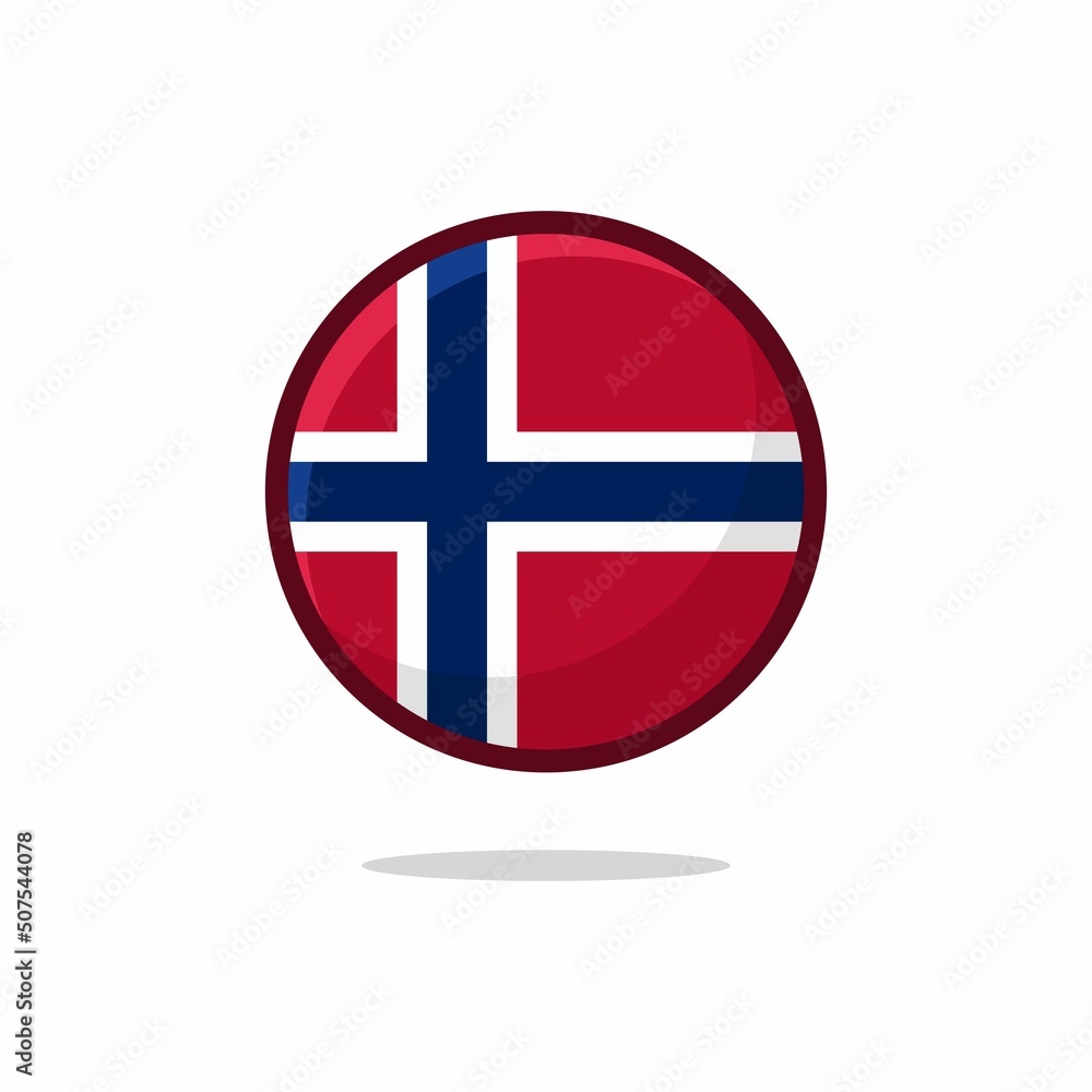 Norway Flag Icon. Norway Flag flat style isolated on a white background ...