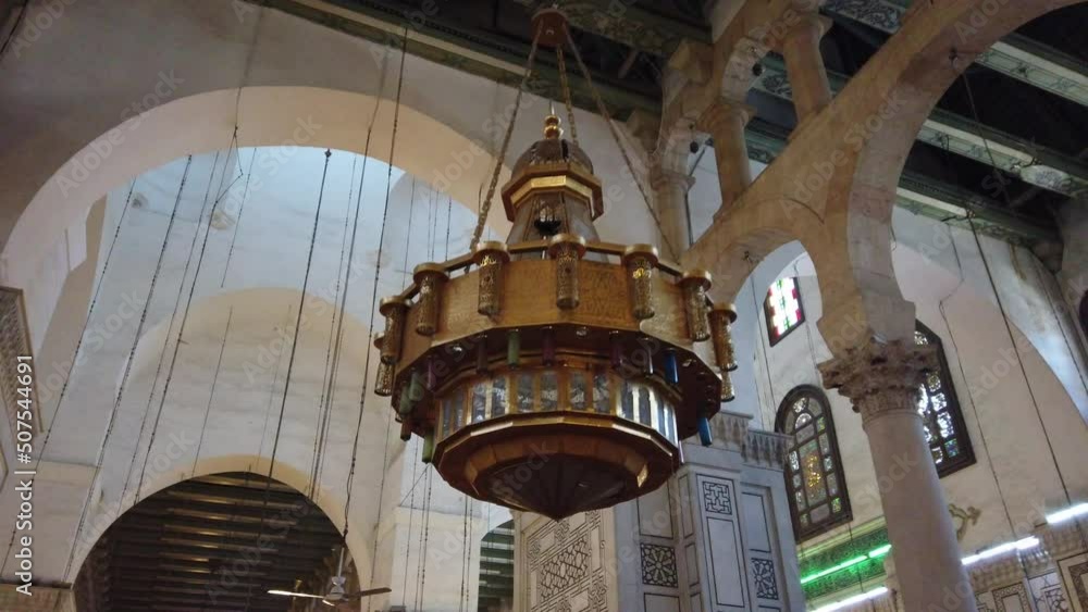 Damascus, Syria -May, 2022: Inside the Umayyad Mosque, also known as ...