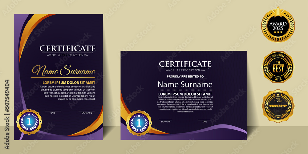 Modern Design Certificate layout concept. Simple elegant and luxurious ...