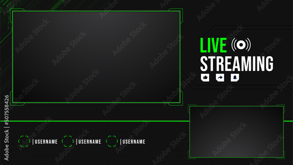 modern screen panel overlay frame set design template for games ...
