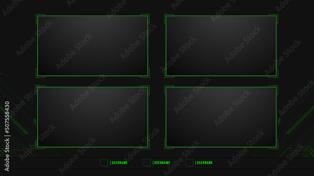 modern screen panel overlay frame set design template for games ...