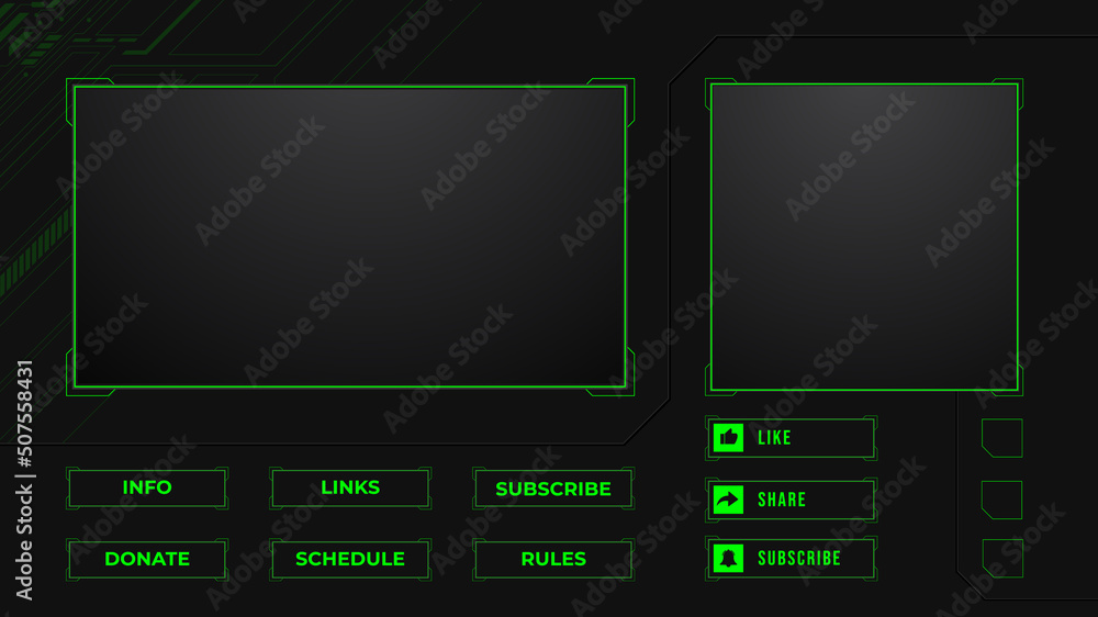 modern screen panel overlay frame set design template for games ...