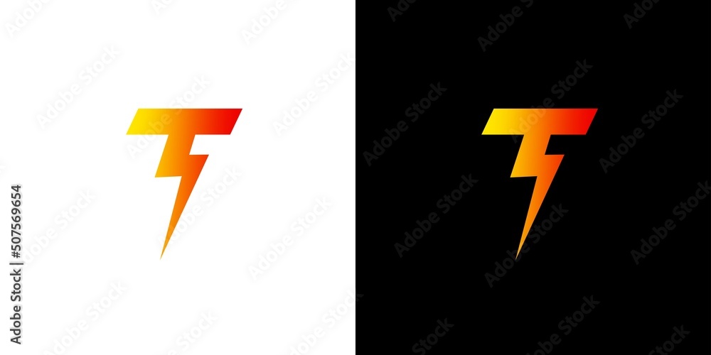 Modern and attractive letter T electric voltage logo design Stock ...