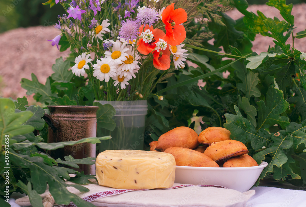 Symbols of Latvia for Ligo holiday. June 23-24 in Latvia, the national ...