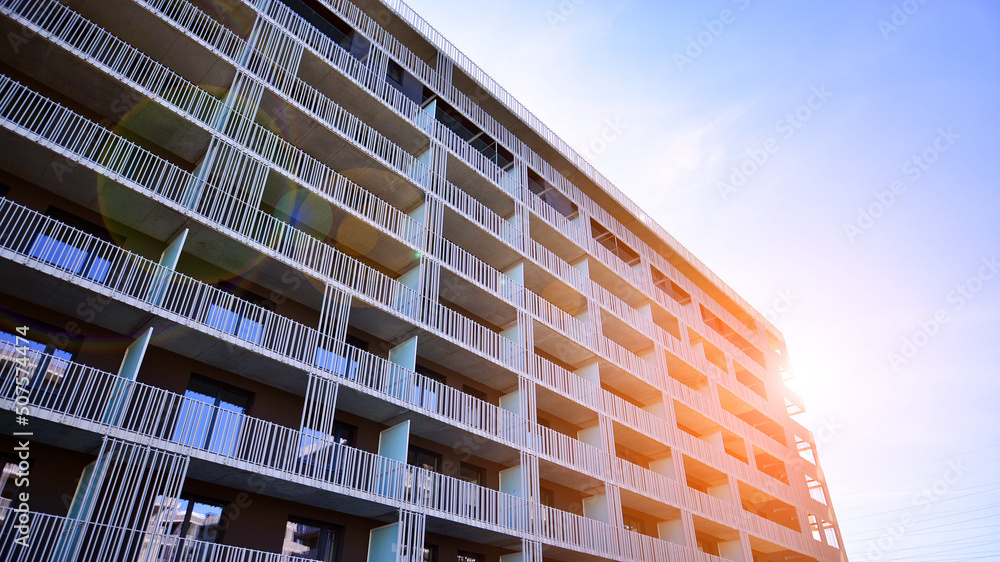 Apartment building with aluminium facades. Modern minimalist ...