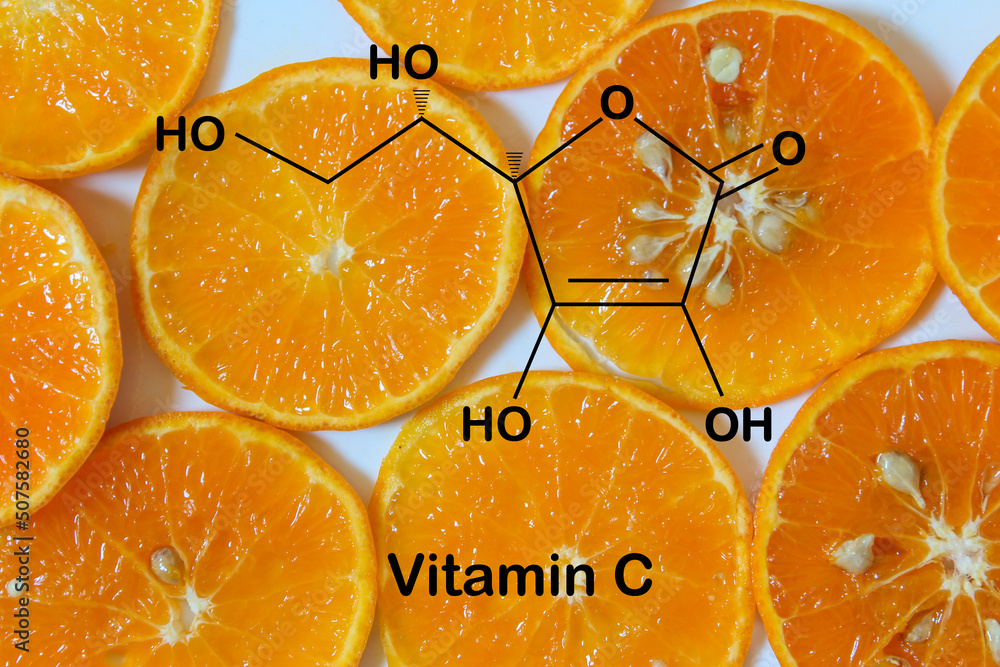 Structural formula of vitamin C . Stock Illustration | Adobe Stock