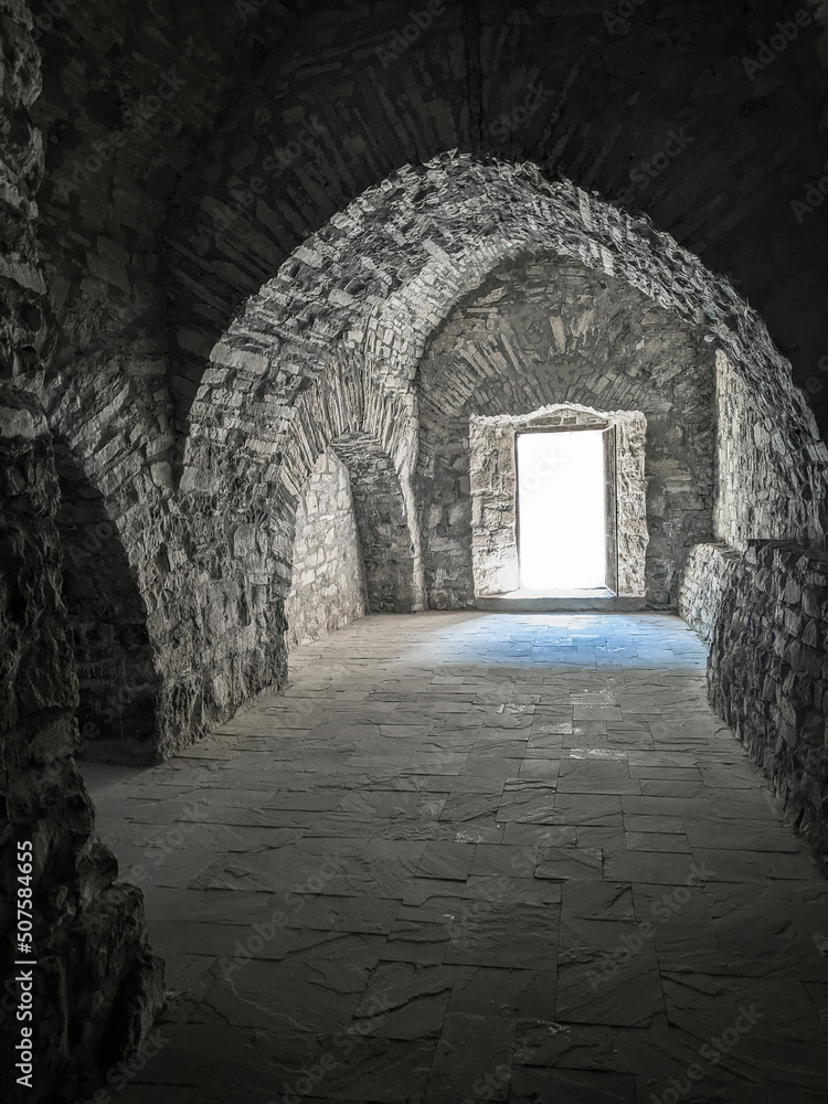 entrance to the dungeon stone castle Stock Photo | Adobe Stock