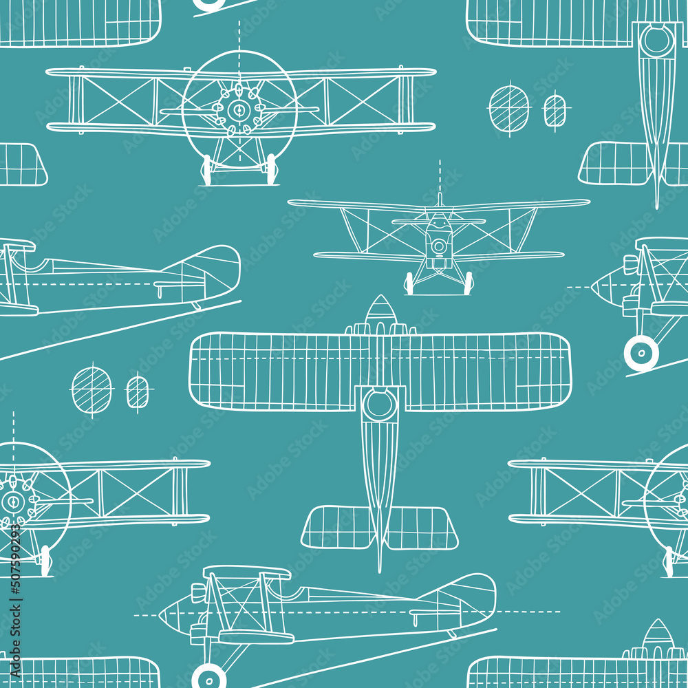 Plane Blueprint Wallpaper
