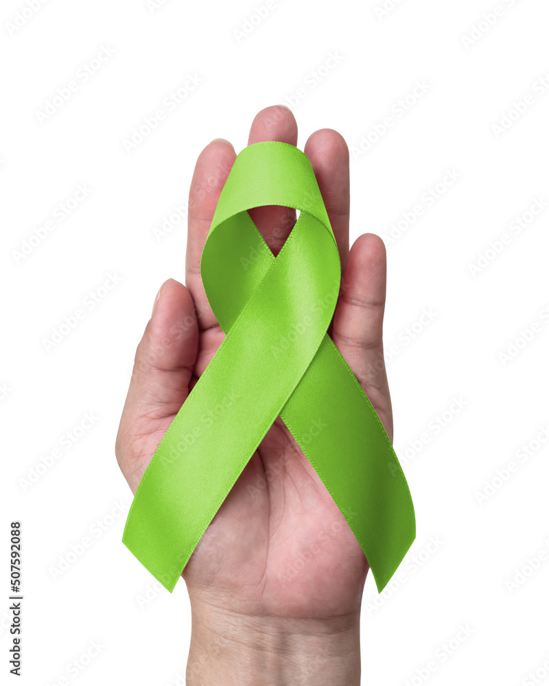 Lime green ribbon for Mental health illness, Lymphoma Cancer Awareness ...