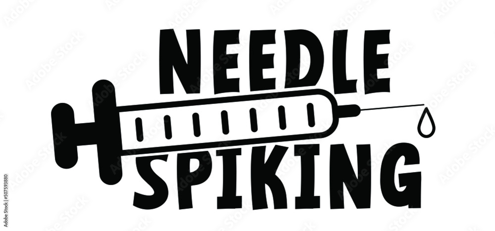 Stop, Needle spiking icon or pictogram. People, person are drugged ...