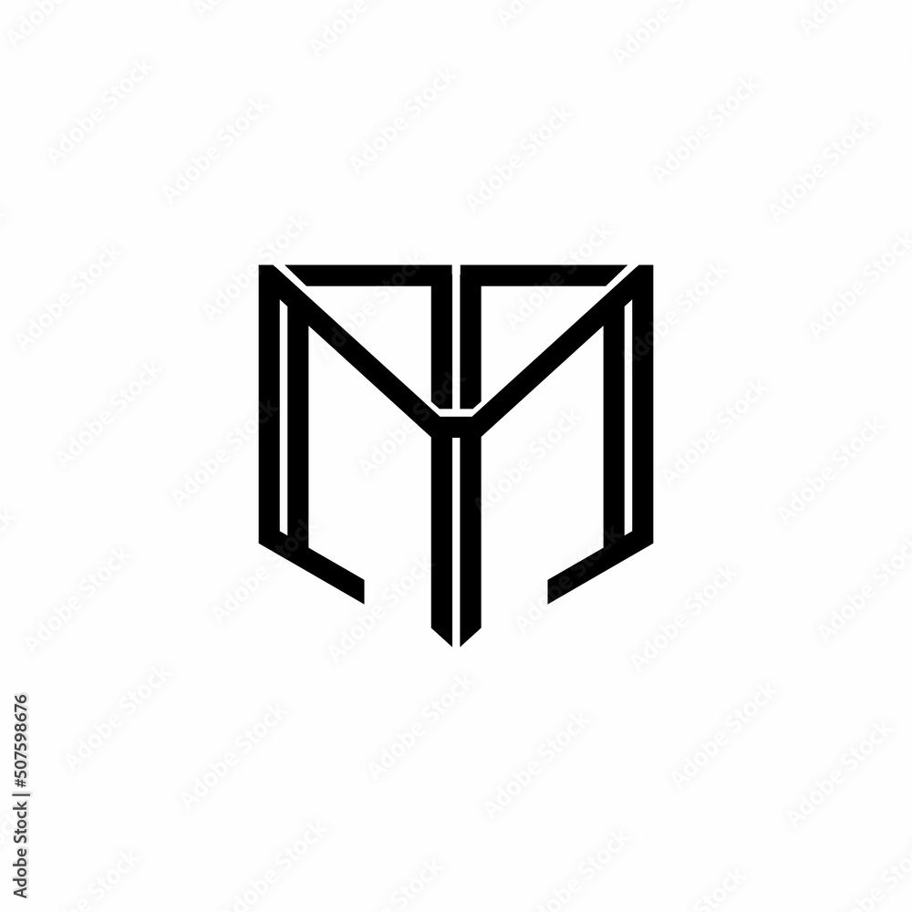 Luxury Elegant T M Monogram Logo Design Template, Line Art MT Icon ...