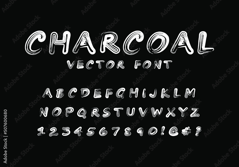 Abstract brush stroke style bold font. Vector fonts for typography ...
