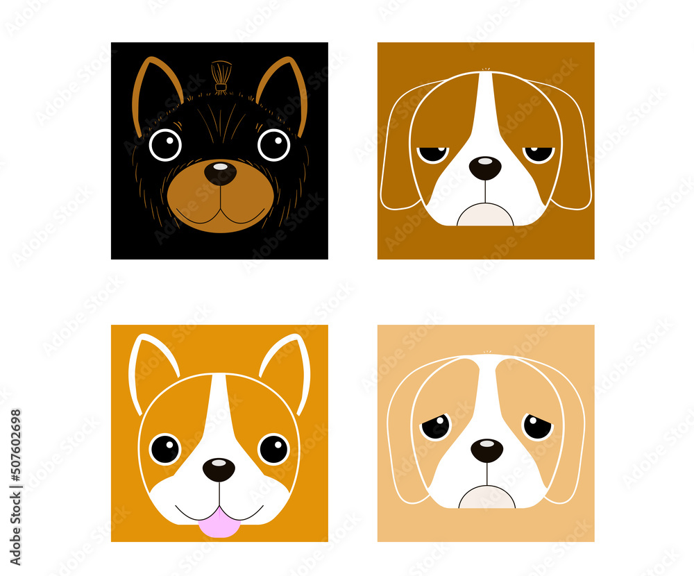 dog face vector illustration hand draw , character for graphic, print ...