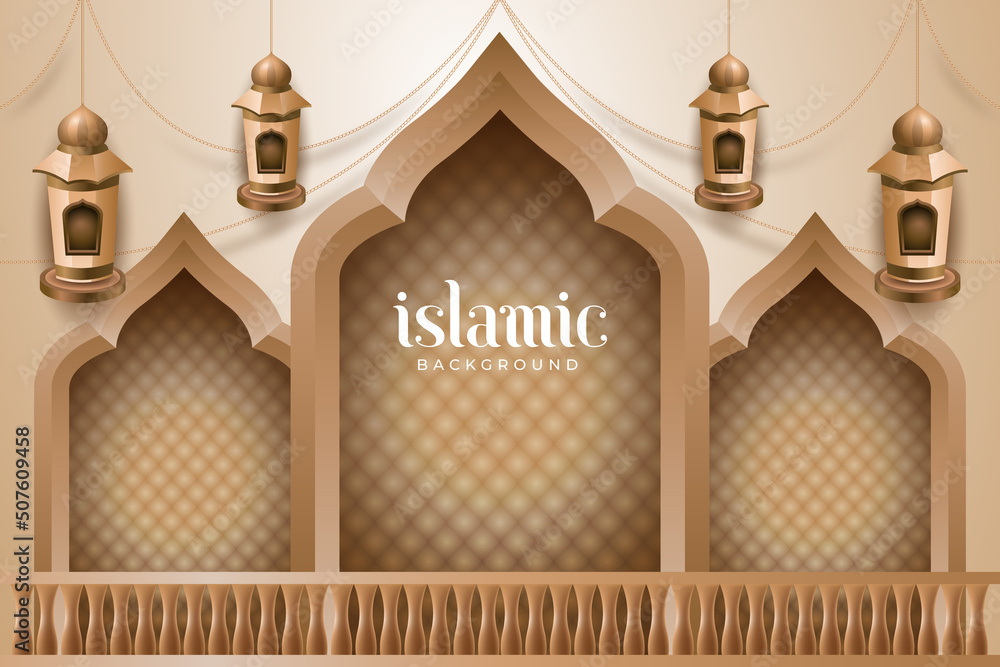 Blank Islamic background with 3d mosaics and gates Stock Vector | Adobe ...