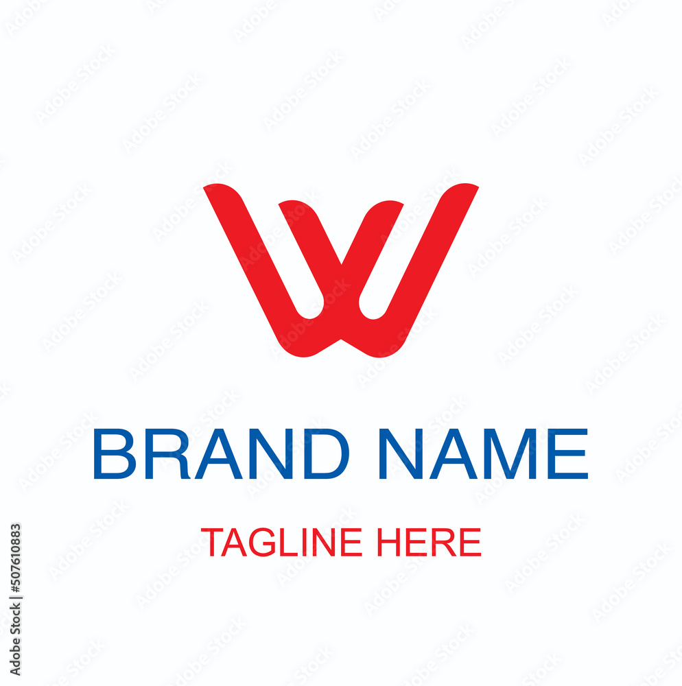 W Digital logo design with two color and shape, it is modern and ...