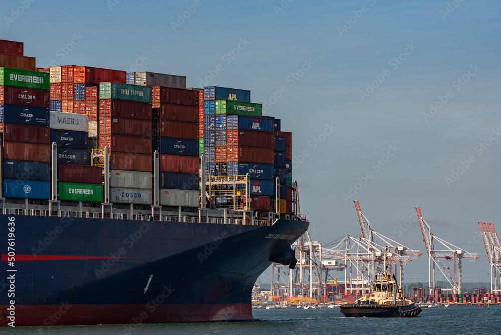 Southampton Port, England, UK. 2022. Large container ship, the Georg ...