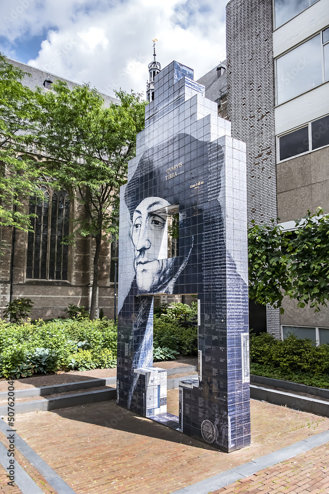View of Erasmus Monument in Rotterdam. Erasmus Monument, unveiled on ...