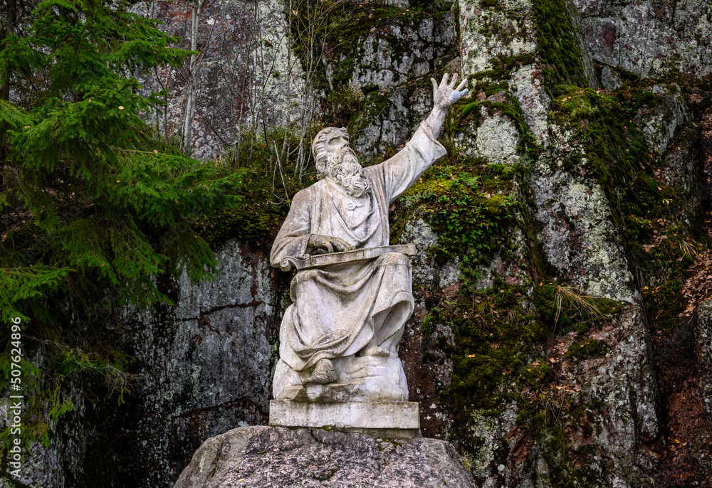Vainamoinen playing on a kantele - statue of the hero of the epic ...