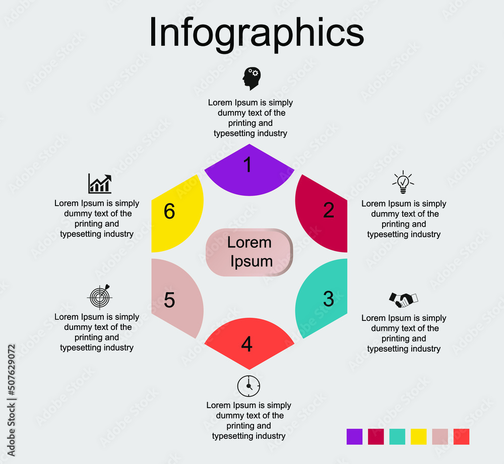 Business data visualization, infographics. Scheme of the process of ...