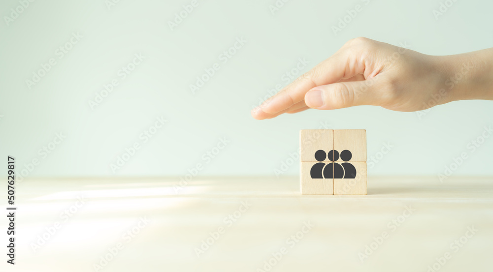 Protection people health and life group insurance concept. Employee ...