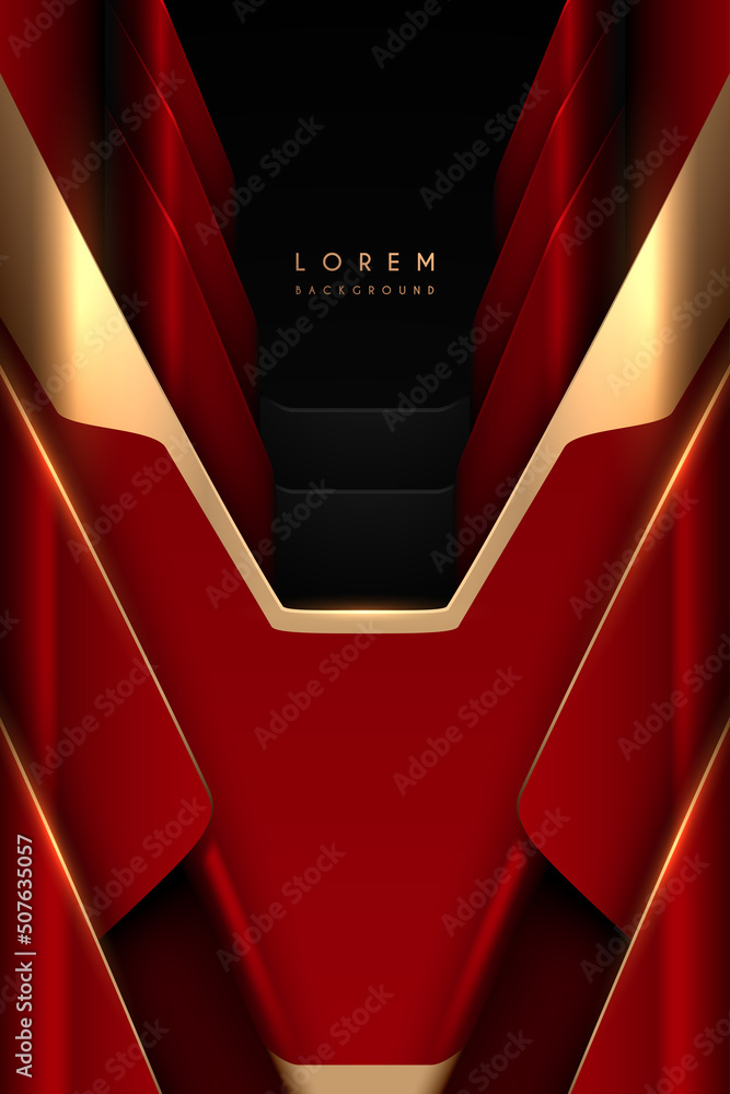 Abstract red and gold shapes background Stock Vector | Adobe Stock