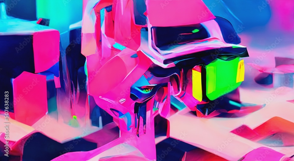 Abstract future background concept. Liquid neon composition. Cyberpunk ...