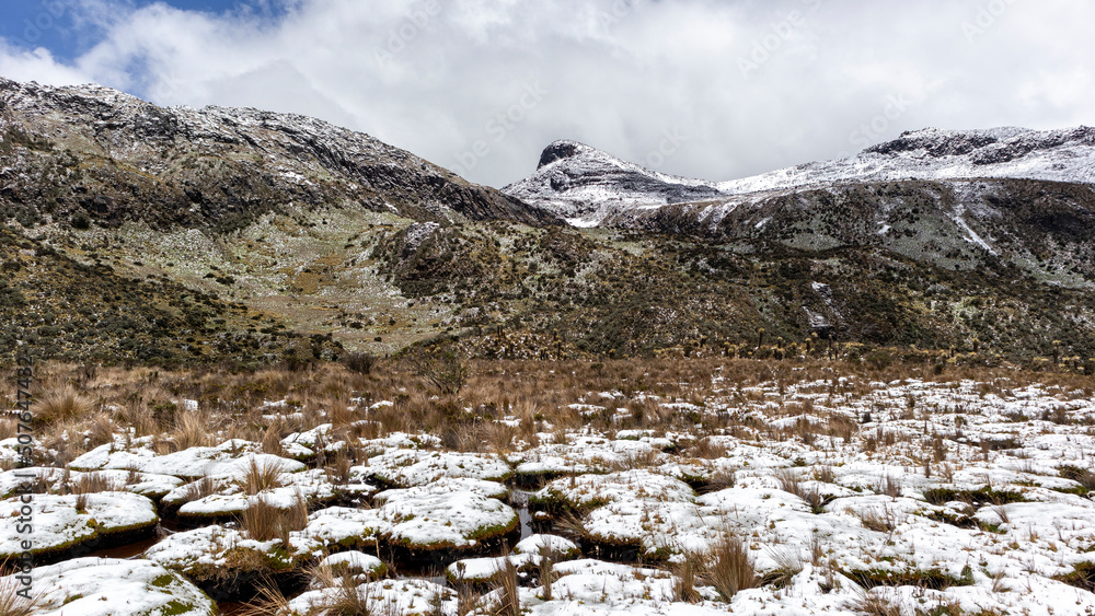 Moors, mountains, snow and lakes in the Los Nevados National Natural ...