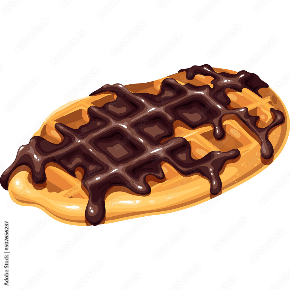 Vecteur Stock Croffle, Croissant Waffle Korean pastry. Croffle with ...
