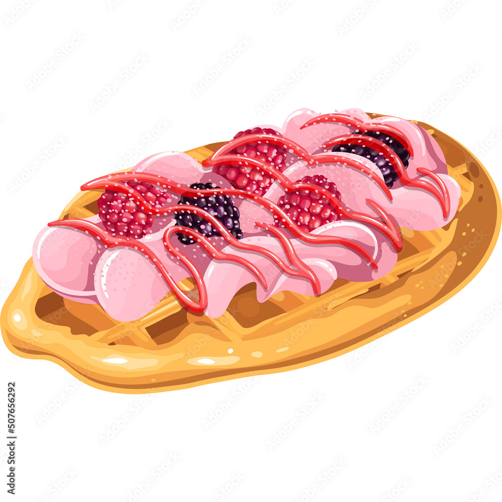 Croffle, Croissant Waffle Korean pastry. Croffle with sweet cream ...