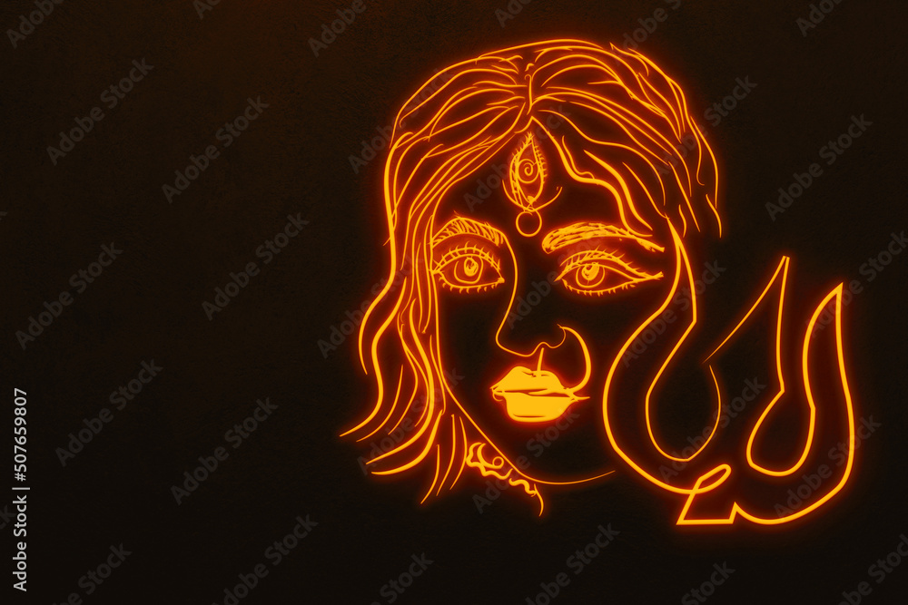 ma durga line art design Stock Photo | Adobe Stock