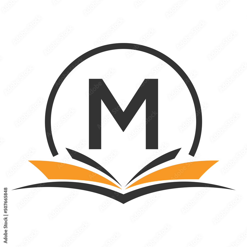 Letter M Education Logo Book Concept. Training Career Sign, University ...